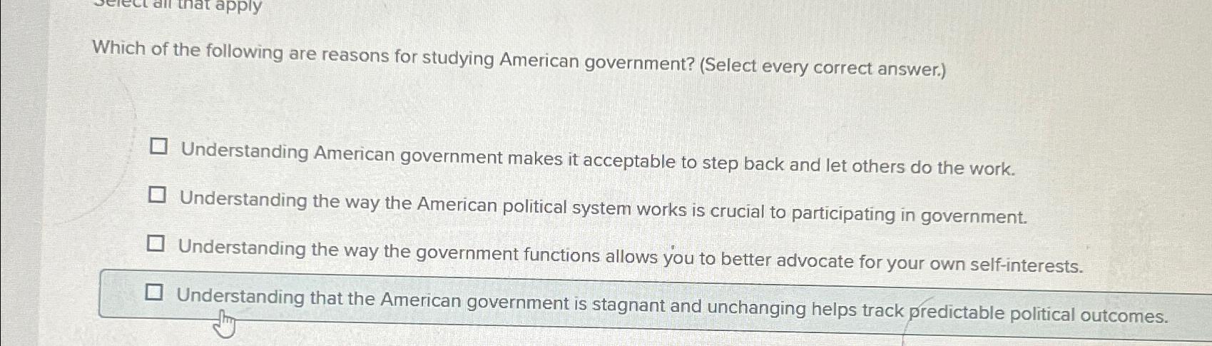 Solved Which of the following are reasons for studying | Chegg.com