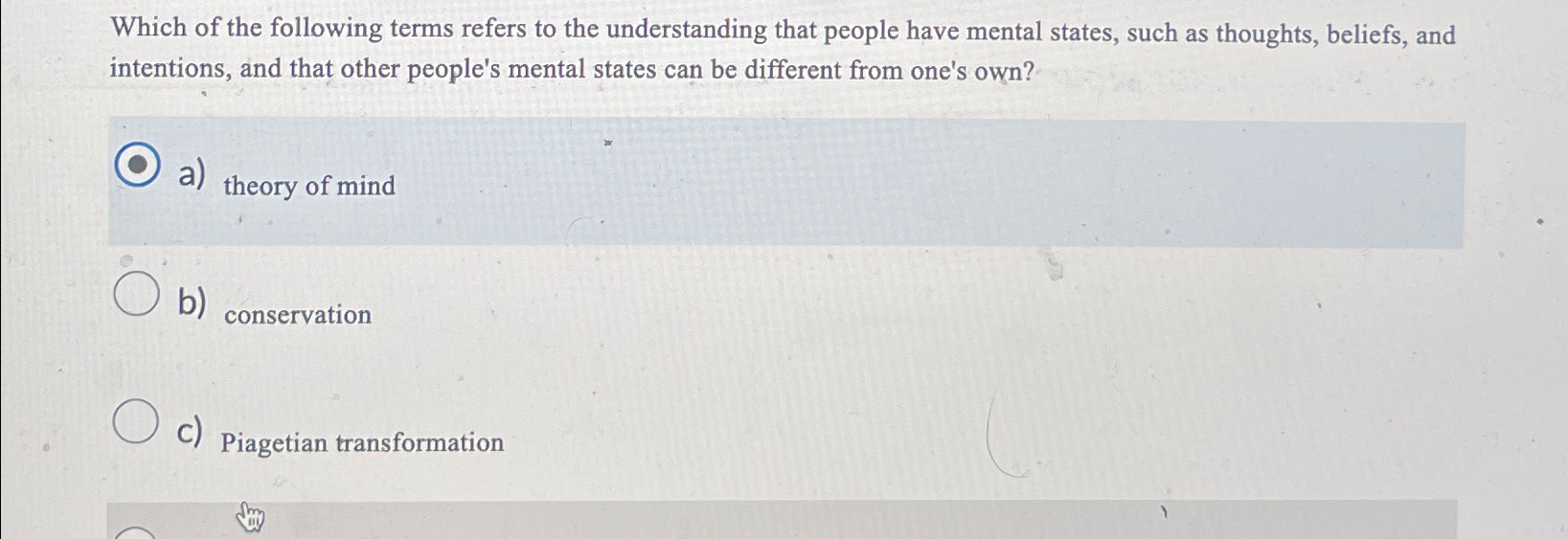 Solved Which of the following terms refers to the | Chegg.com