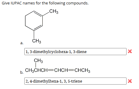 Solved Give IUPAC names for the following compounds.\( ﻿u | Chegg.com