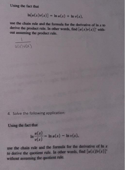 Solved use the chain rule and the formula for the derivative | Chegg.com