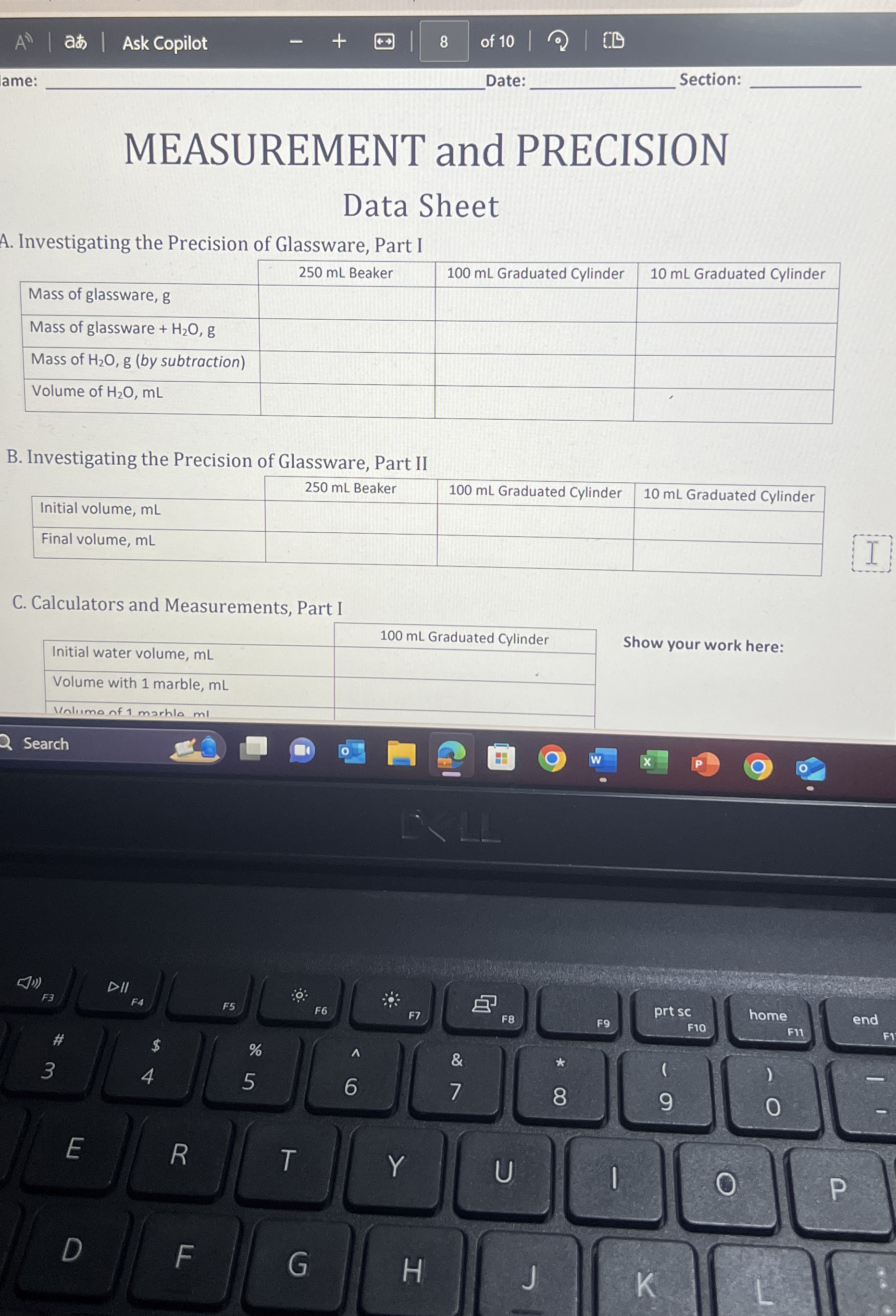 Solved MEASUREMENT and PRECISIONData SheetA. ﻿Investigating | Chegg.com