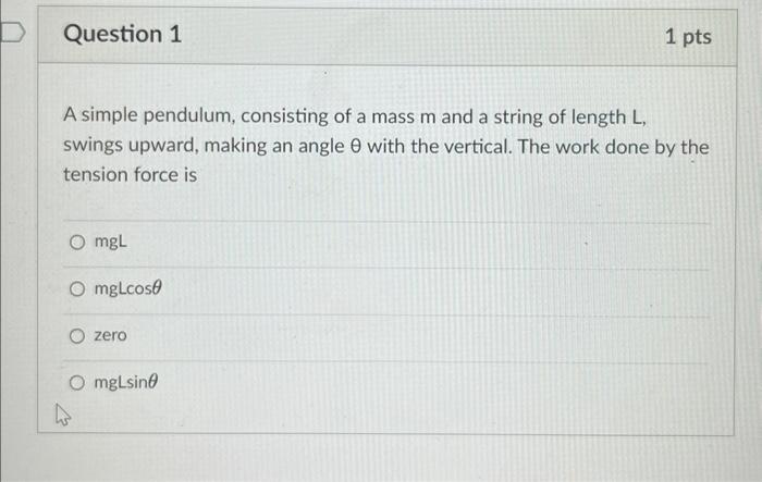 Solved A simple pendulum, consisting of a mass m and a | Chegg.com