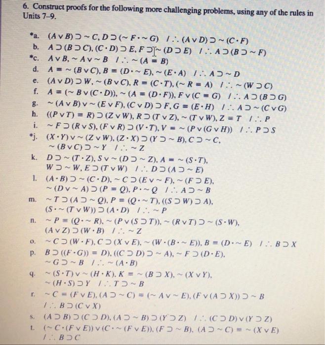 Solved 6. Construct proofs for the following more | Chegg.com