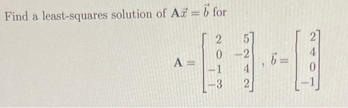 Solved Find a least-squares solution of Ax=b for | Chegg.com