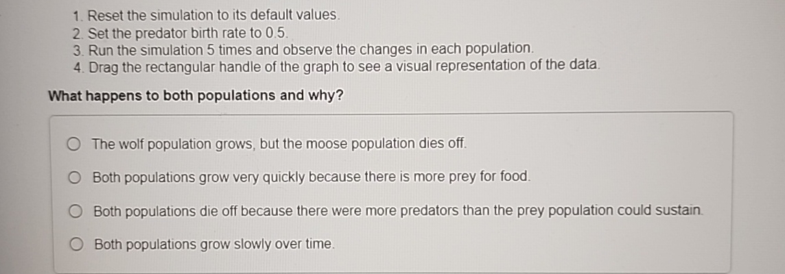 Solved Reset the simulation to its default values.Set the | Chegg.com