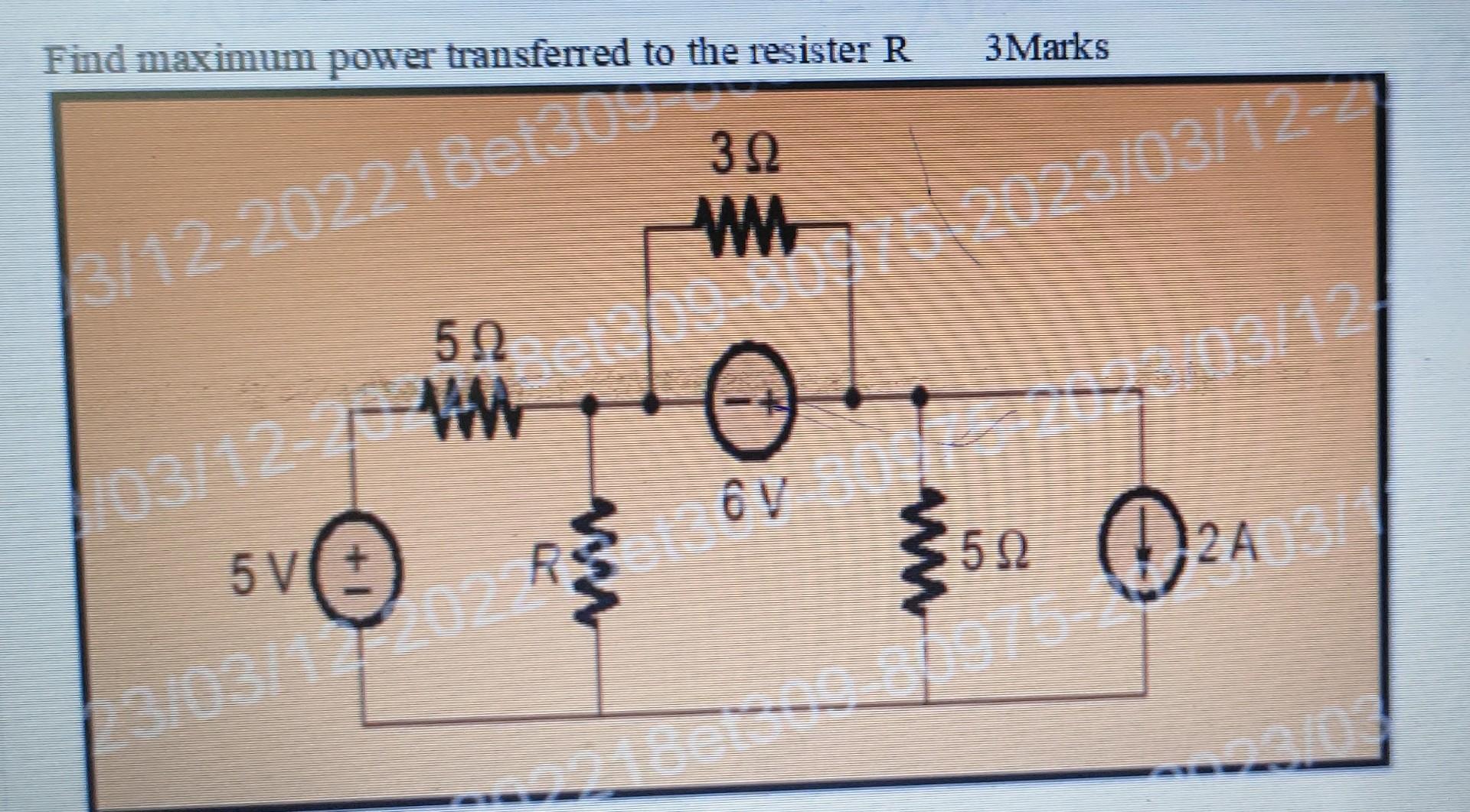 Solved Find maximum power transferred to the resister R | Chegg.com