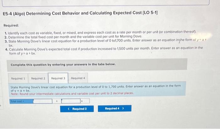 Solved Required information E5.4 and E5-5 [LO 5-1, 5-5] [The | Chegg.com
