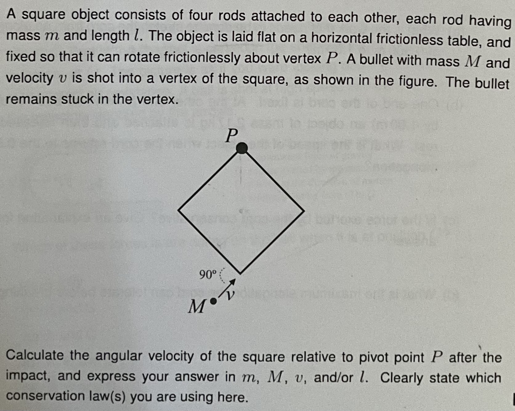 Solved A square object consists of four rods attached to | Chegg.com