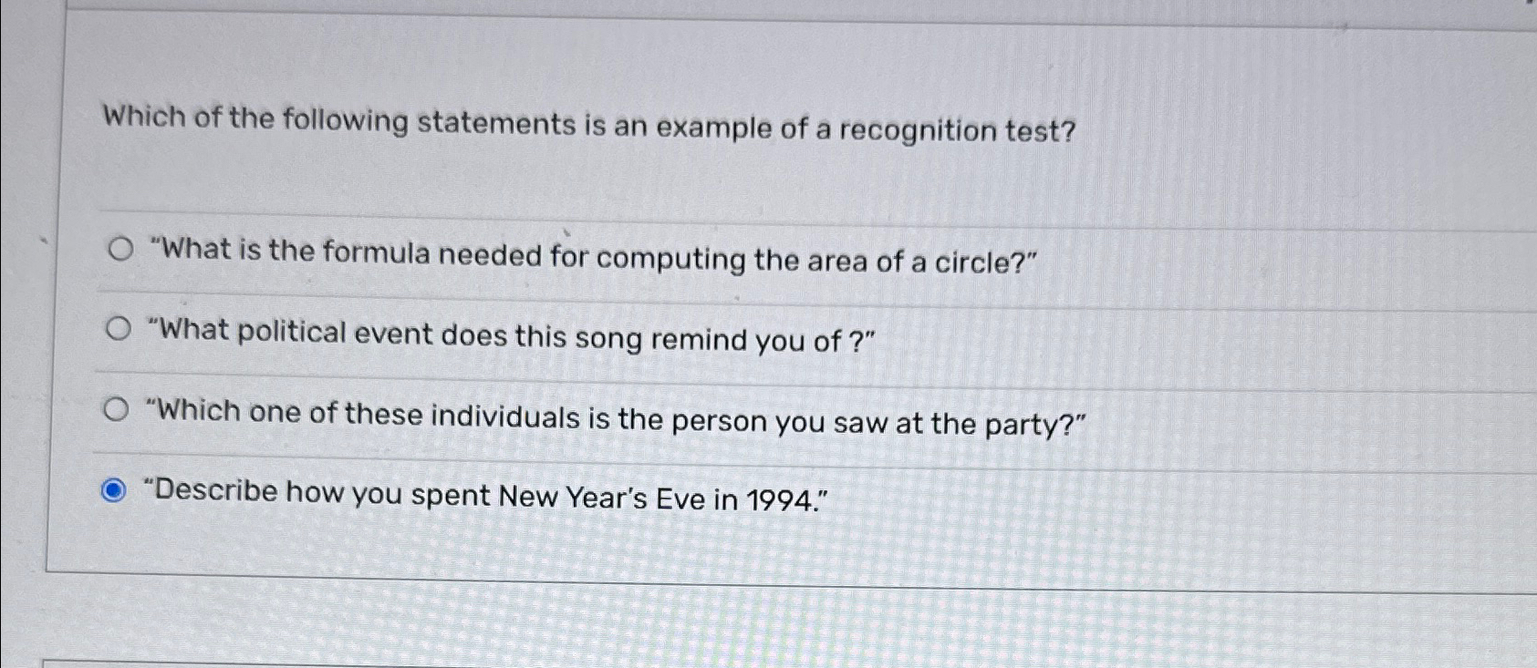 Solved Which of the following statements is an example of a | Chegg.com