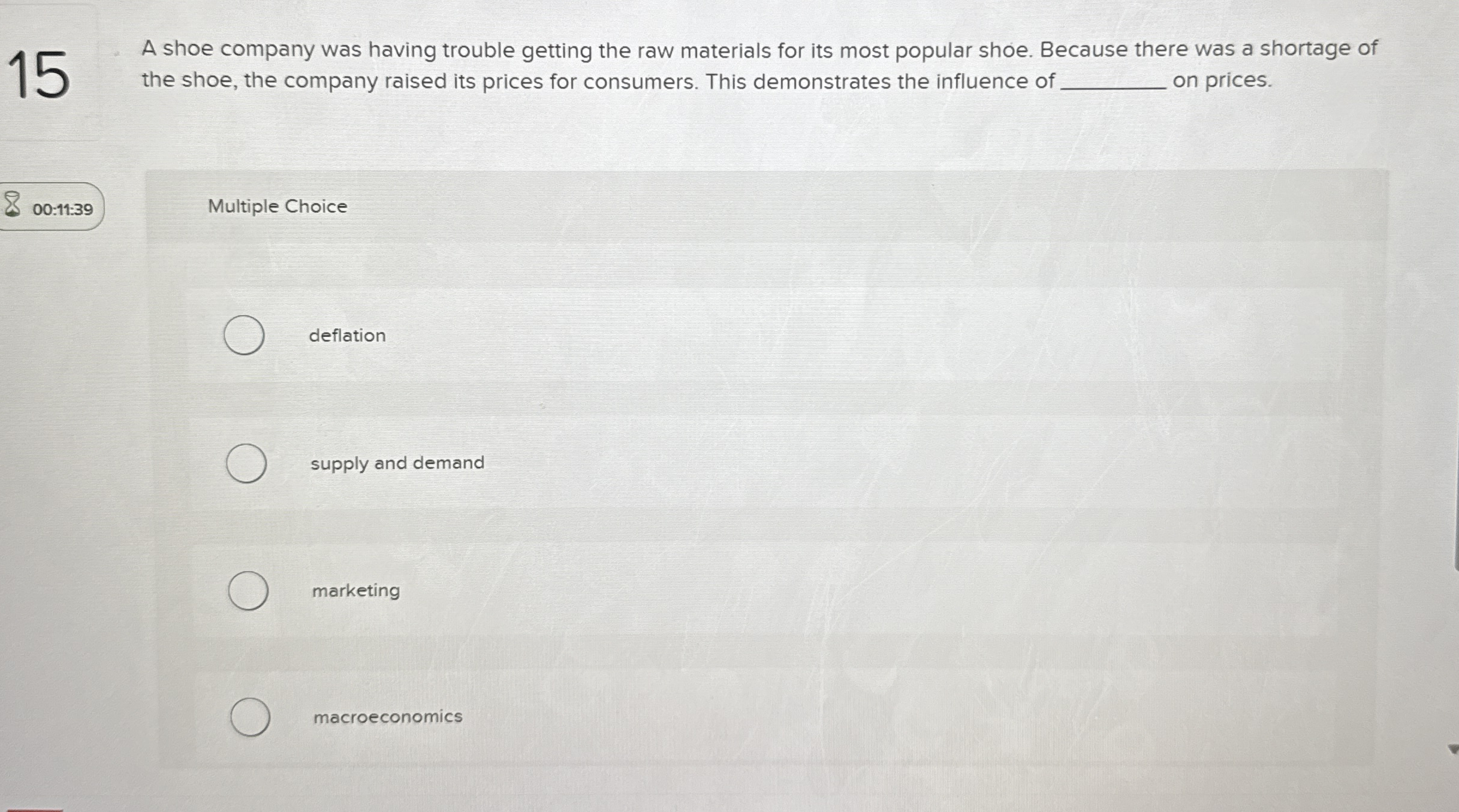 Solved 15A shoe company was having trouble getting the raw | Chegg.com