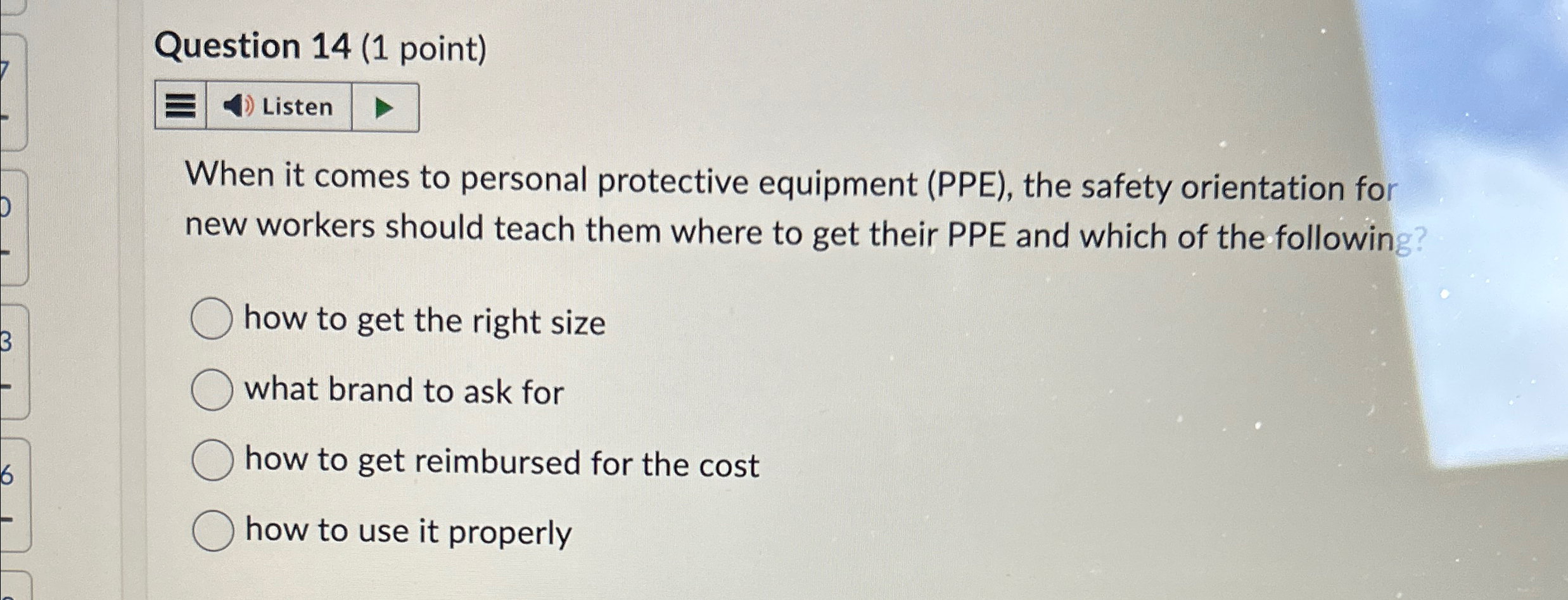 Solved Question 14 (1 ﻿point)ListenWhen it comes to personal | Chegg.com