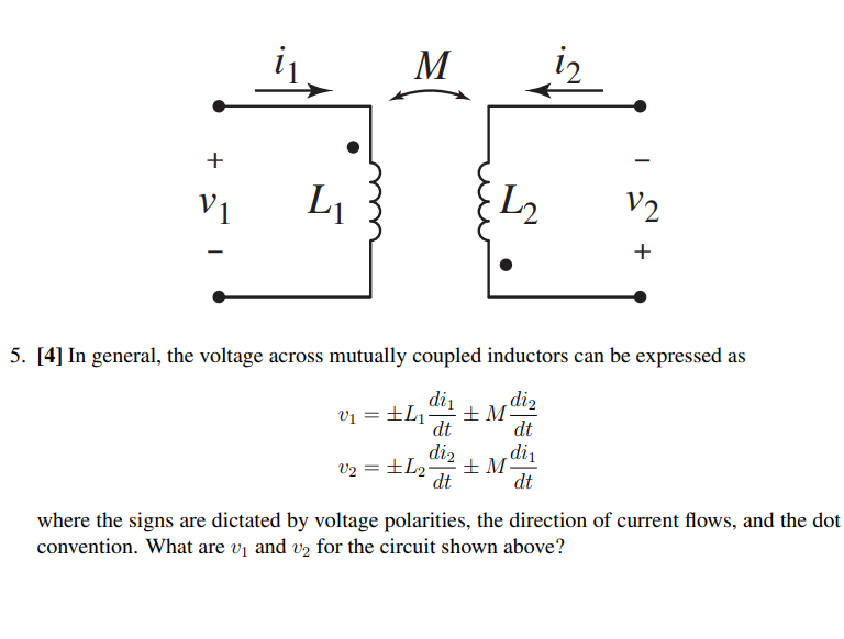 Solved the voltage across mutually coupled inductors can be | Chegg.com