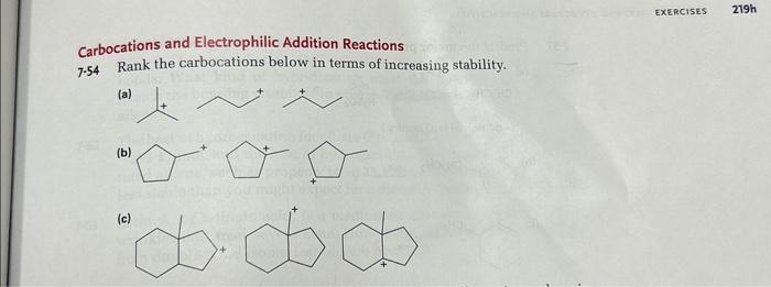 Solved Carbocations and Electrophilic Addition Reactions | Chegg.com