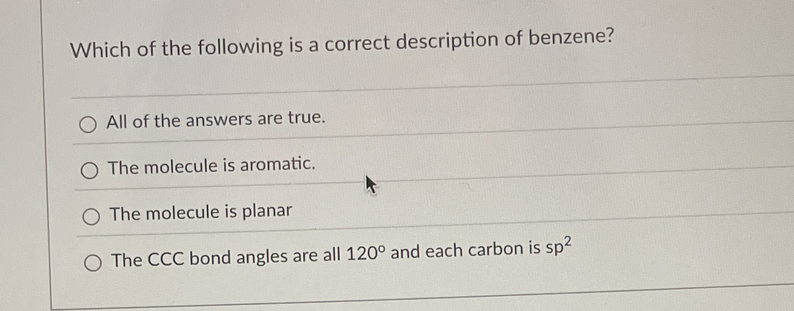Solved Which of the following is a correct description of | Chegg.com