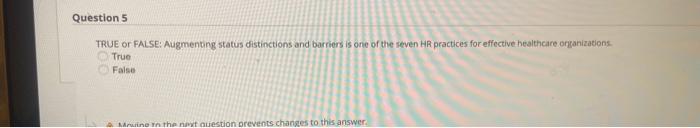 Solved TRUE or FALSE: Augmenting status distinctions and | Chegg.com