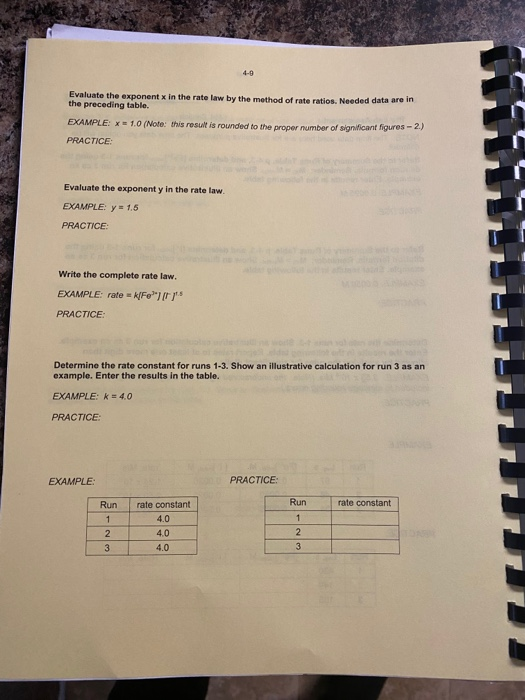 4 CHEMICAL KINETICS NAME Pre-Lab Assignment 1415 | Chegg.com