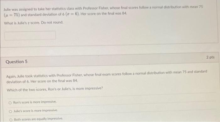 Solved Scores on the final exam in Professor Meyer's | Chegg.com
