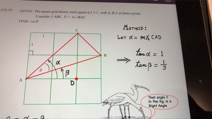 Solved 110) (5) GIVEN: The square grid shown, each square is | Chegg.com