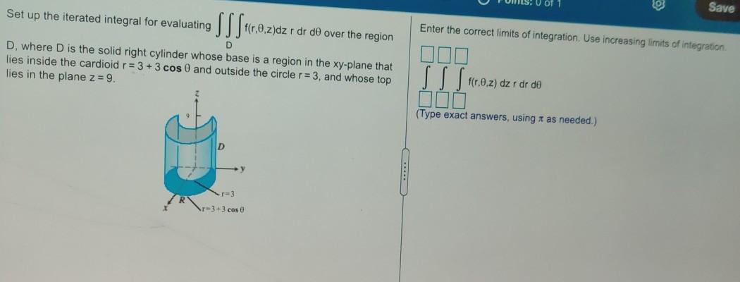 Solved Save Set up the iterated integral for evaluating SS | Chegg.com