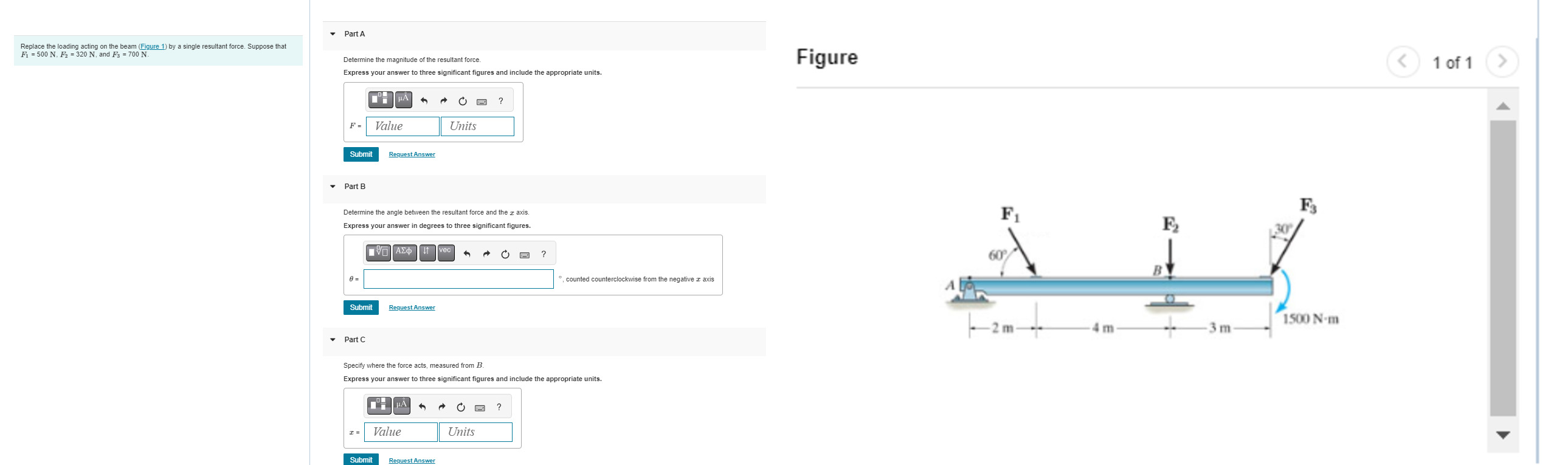 Solved Figurepart Bdetermine The Angle Between The Resultant