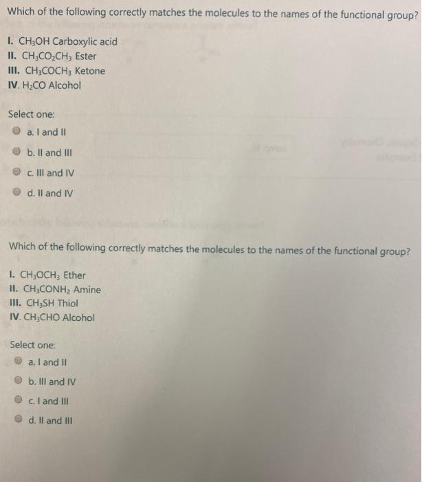 Solved Which of the following correctly matches the | Chegg.com