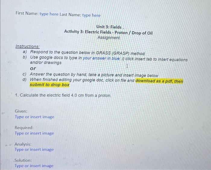 Solved First Name: type here Last Name: type here Unit 3: | Chegg.com