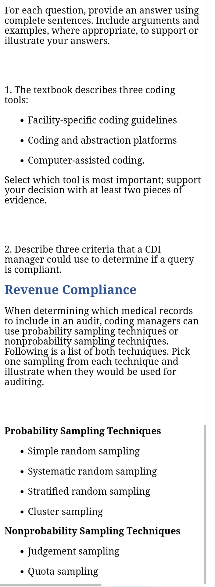 Solved For each question, provide an answer using complete | Chegg.com