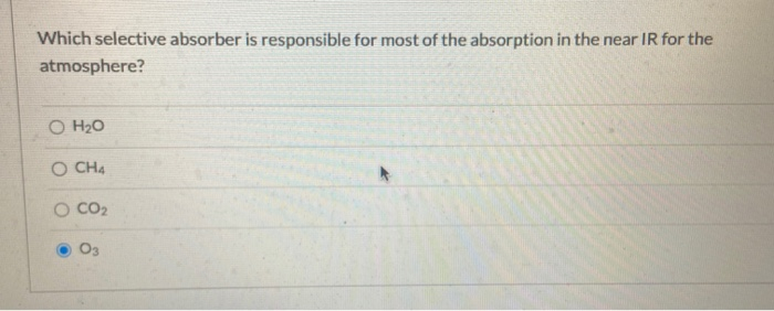 Solved Which selective absorber is responsible for most of | Chegg.com