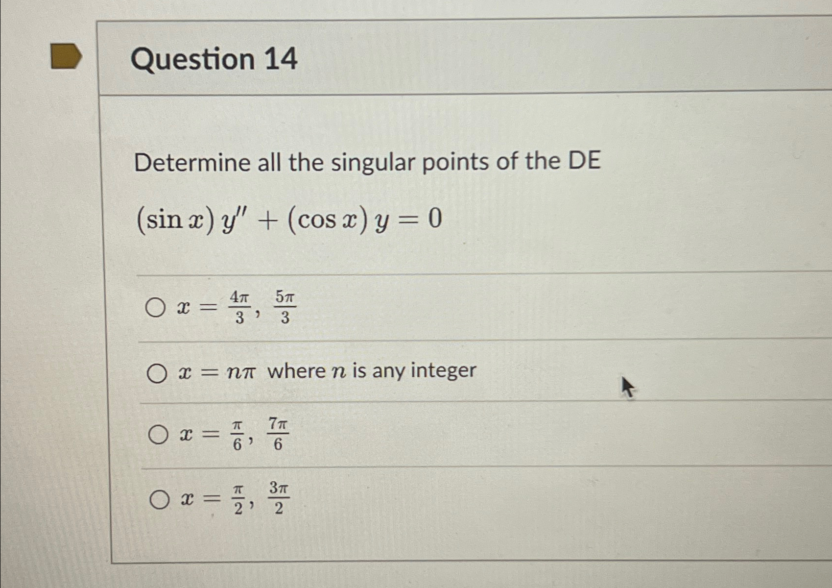 Solved Question 14Determine all the singular points of the | Chegg.com