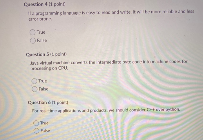 Solved Question 4 (1 point) If a programming language is | Chegg.com