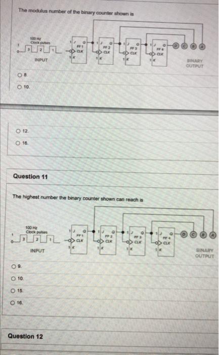 Solved The modulus number of the binary counter shown is 100 | Chegg.com
