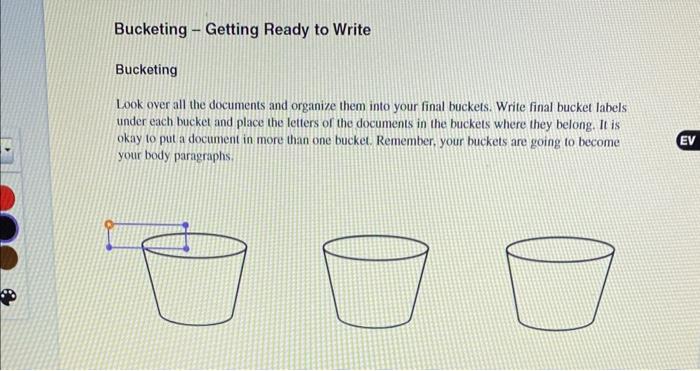 Bucketing Look over all the documents and organize | Chegg.com