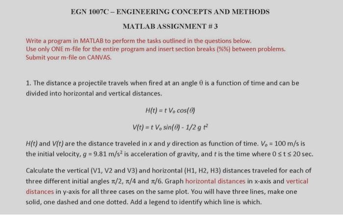 Solved EGN 1007C - ENGINEERING CONCEPTS AND METHODS MATLAB | Chegg.com