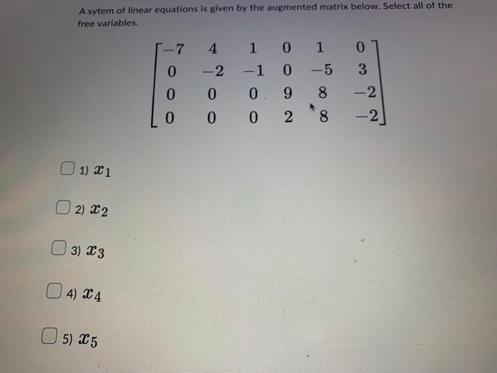 Solved Suppose that Span{v1,…,v4,v5)=R4. Let A be the matrix | Chegg.com