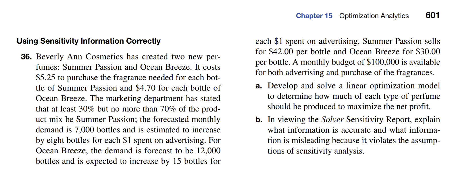 Solved Using Sensitivity Information CorrectlyBeverly Ann | Chegg.com