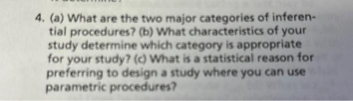 4. (a) What are the two major categories of inferen- | Chegg.com