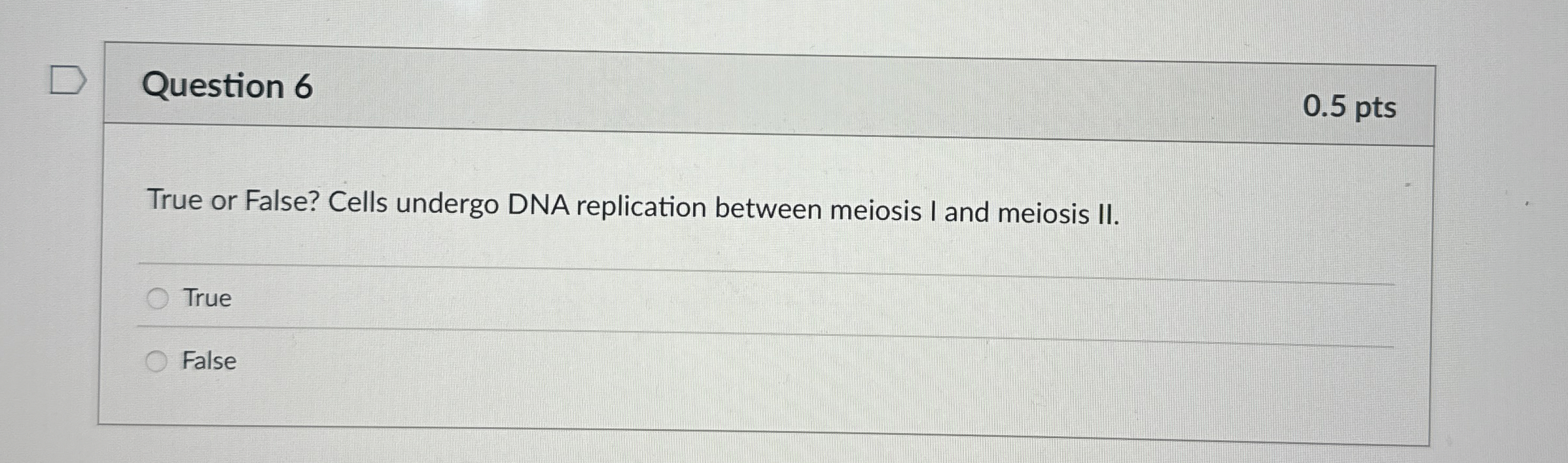 Solved Question 60.5 ﻿ptsTrue or False? Cells undergo DNA | Chegg.com
