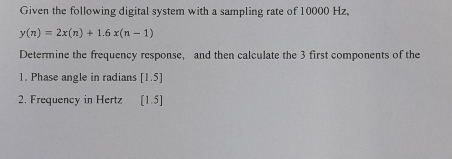 Solved Given the following digital system with a sampling | Chegg.com