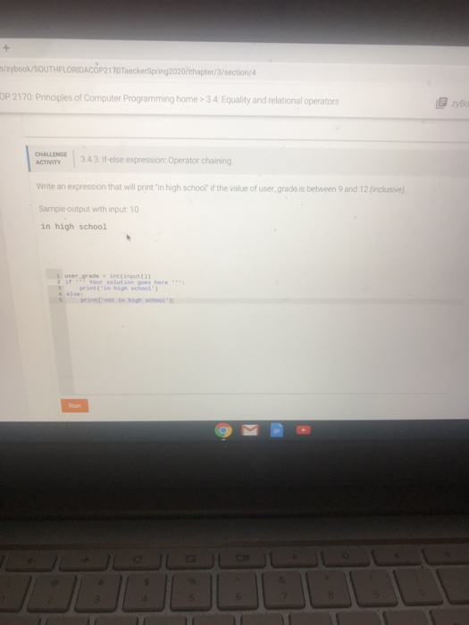 Solved + m/zybook/SOUTHFLORIDACOP2170 | Chegg.com