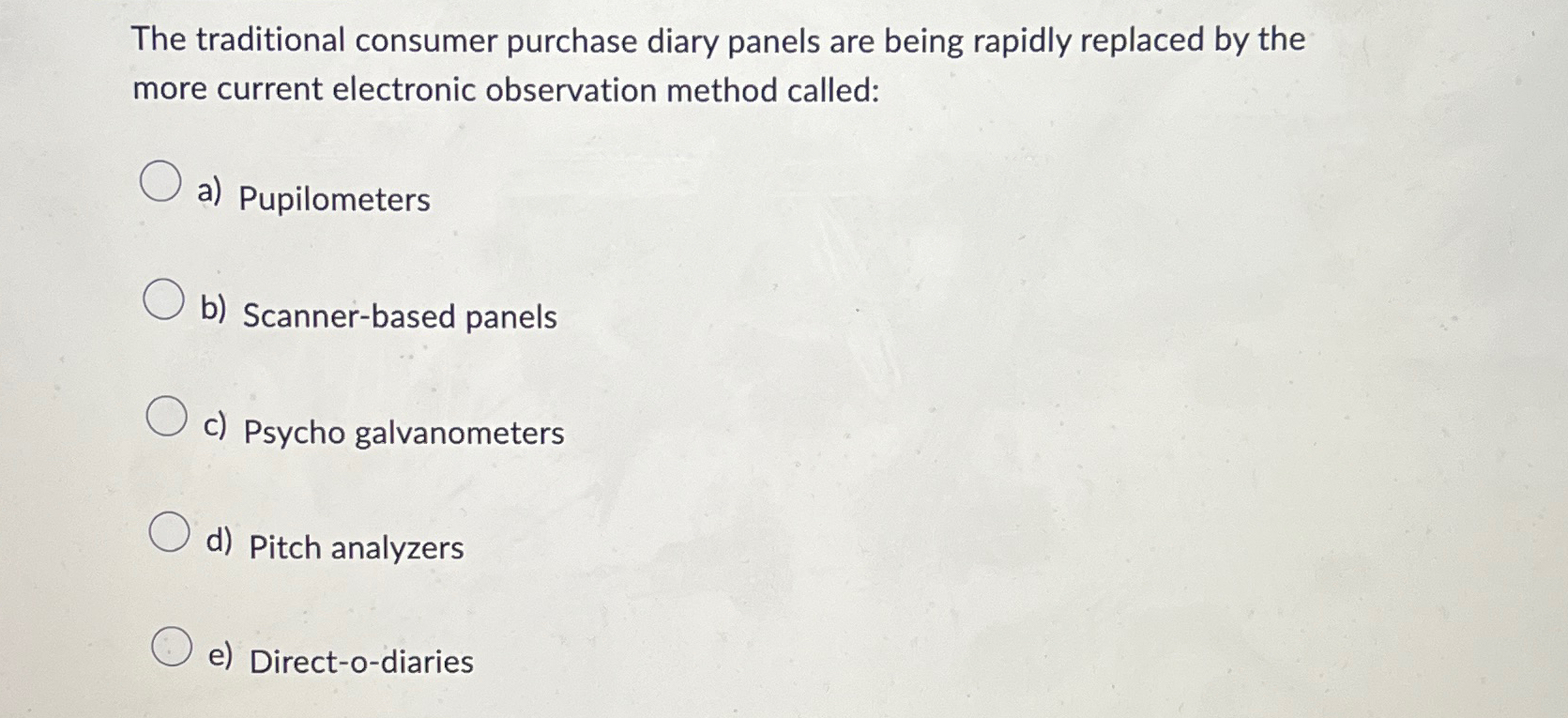 Solved The traditional consumer purchase diary panels are | Chegg.com