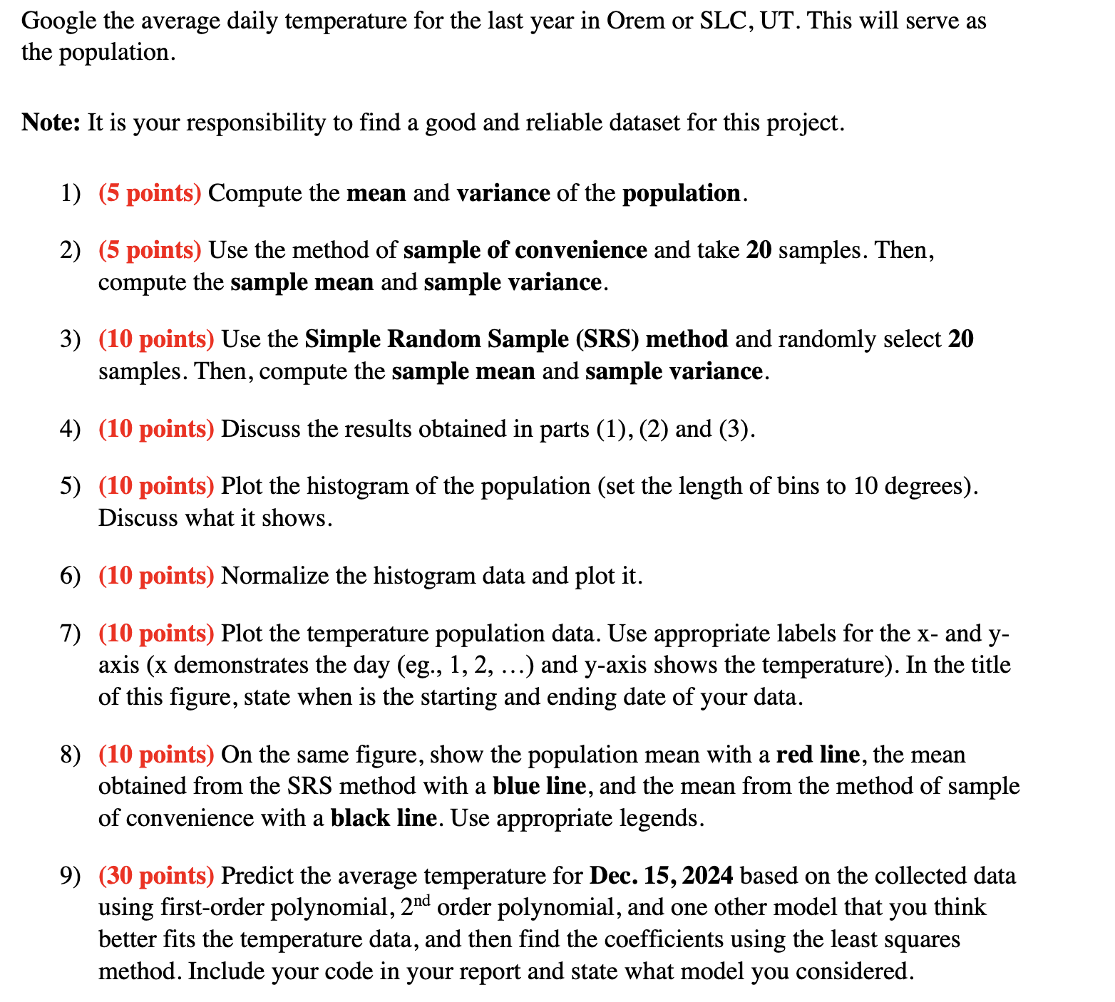 Solved Google the average daily temperature for the last | Chegg.com