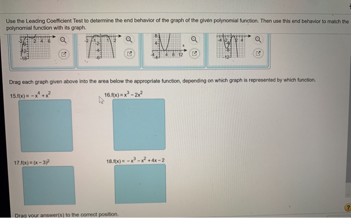 Solved Use the Leading Coefficient Test to determine the end | Chegg.com