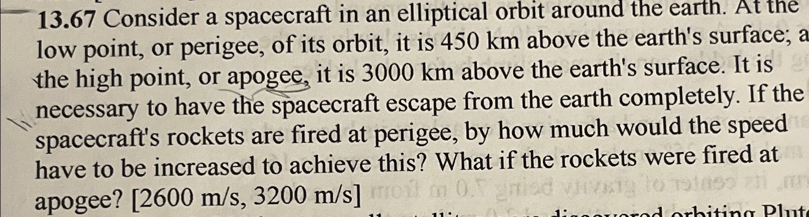 Solved 13.67 ﻿Consider a spacecraft in an elliptical orbit | Chegg.com
