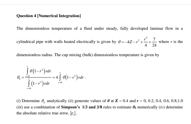 Solved Question 4 [Numerical Integration] ﻿Using a matlab. | Chegg.com