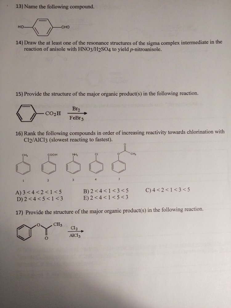 Solved 13) Name the following compound. HO- -CHO 14) Draw | Chegg.com