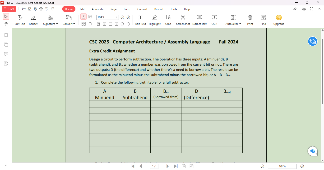 Solved CSC 2025 ﻿Computer Architecture / ﻿Assembly Language | Chegg.com