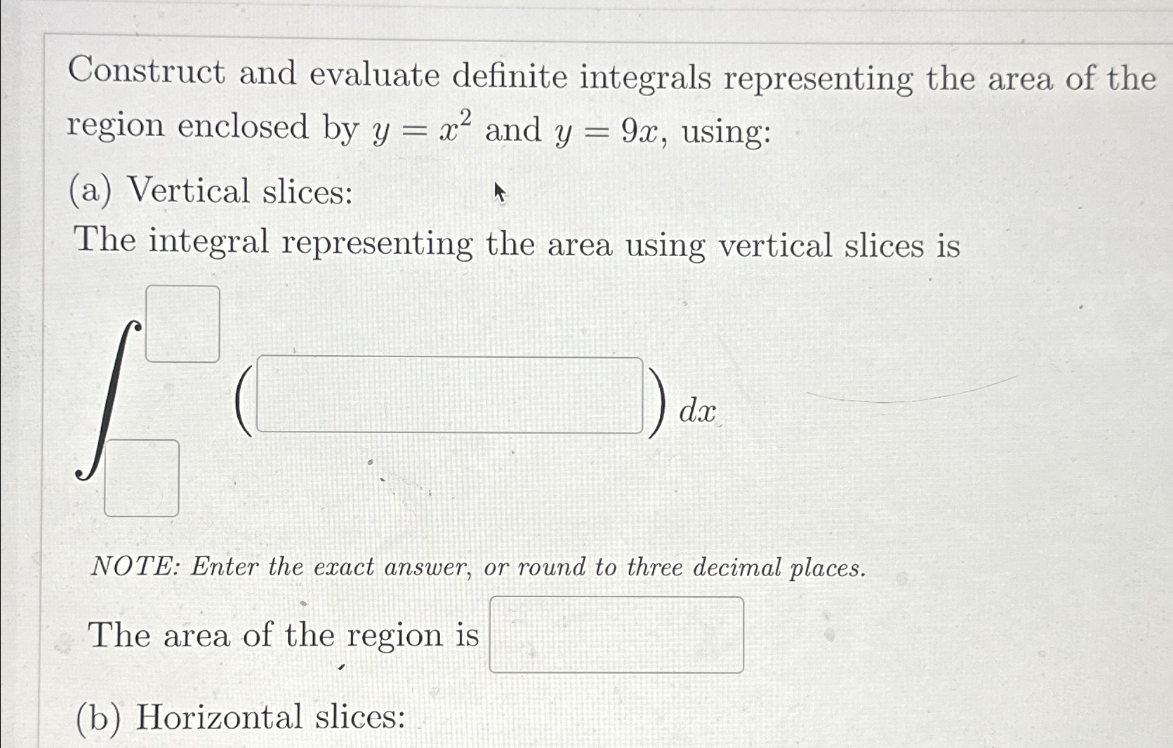 Solved Construct and evaluate definite integrals | Chegg.com