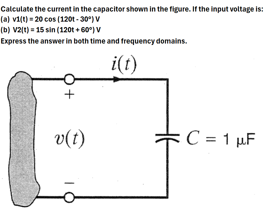 Solved Calculate the current in the capacitor shown in the | Chegg.com