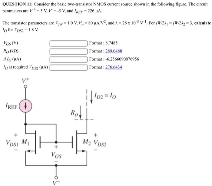 Solved QUESTION 11: Consider the basic two-transistor NMOS | Chegg.com
