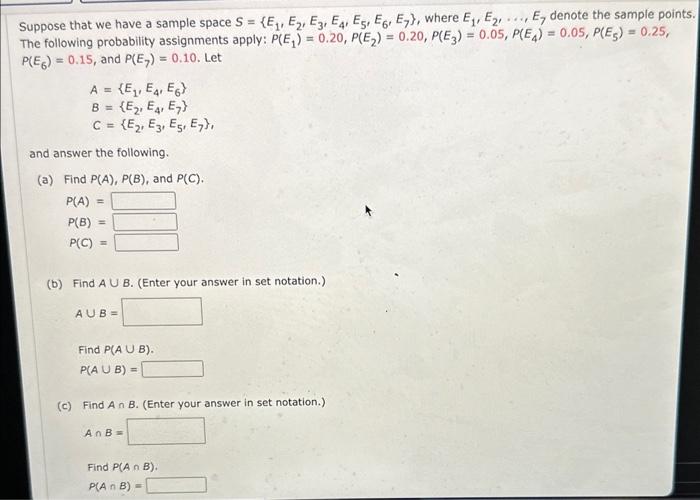 Solved Suppose that we have a sample space | Chegg.com